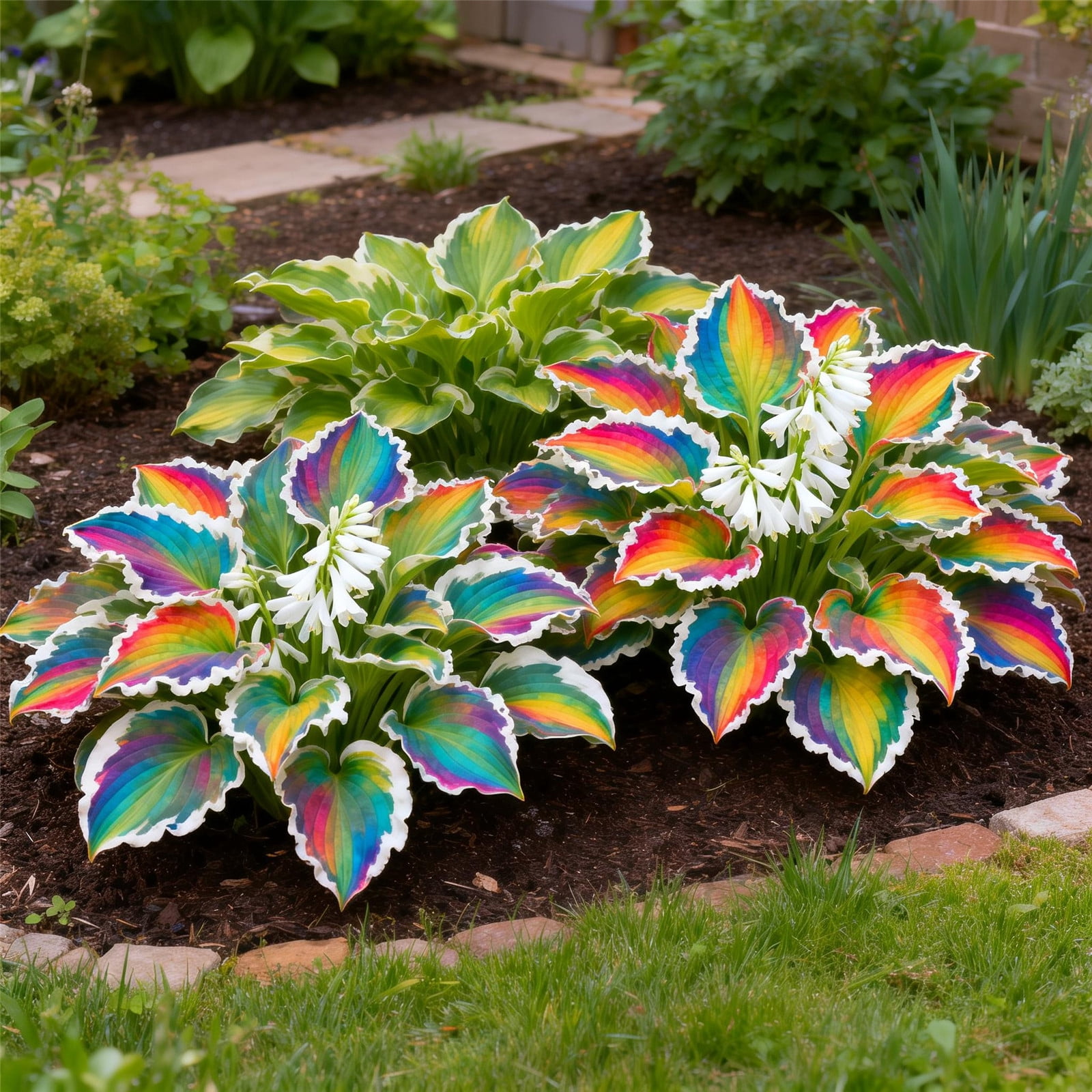 Rainbow Colorful Midnight Blue Hostas for Planting Outdoors--Easy to ...