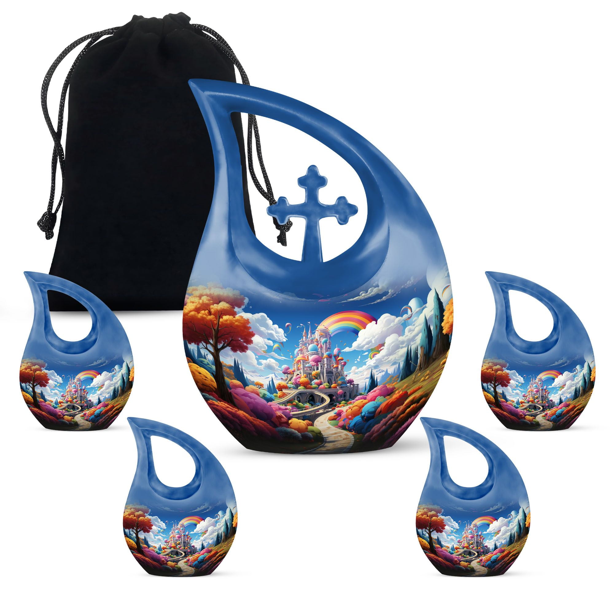 Rainbow Over The Colorful Urn - Adult Urns For Human Ashes - Urns For ...