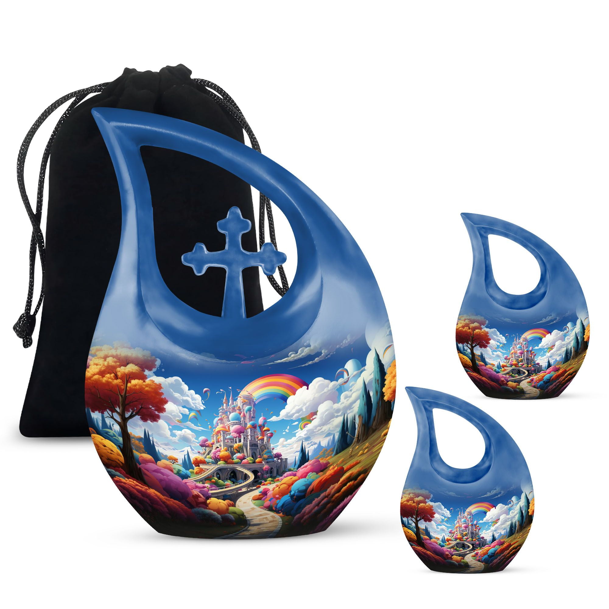 Rainbow Over The Colorful Urn - Burial Urns For Ashes - Urns For Human ...