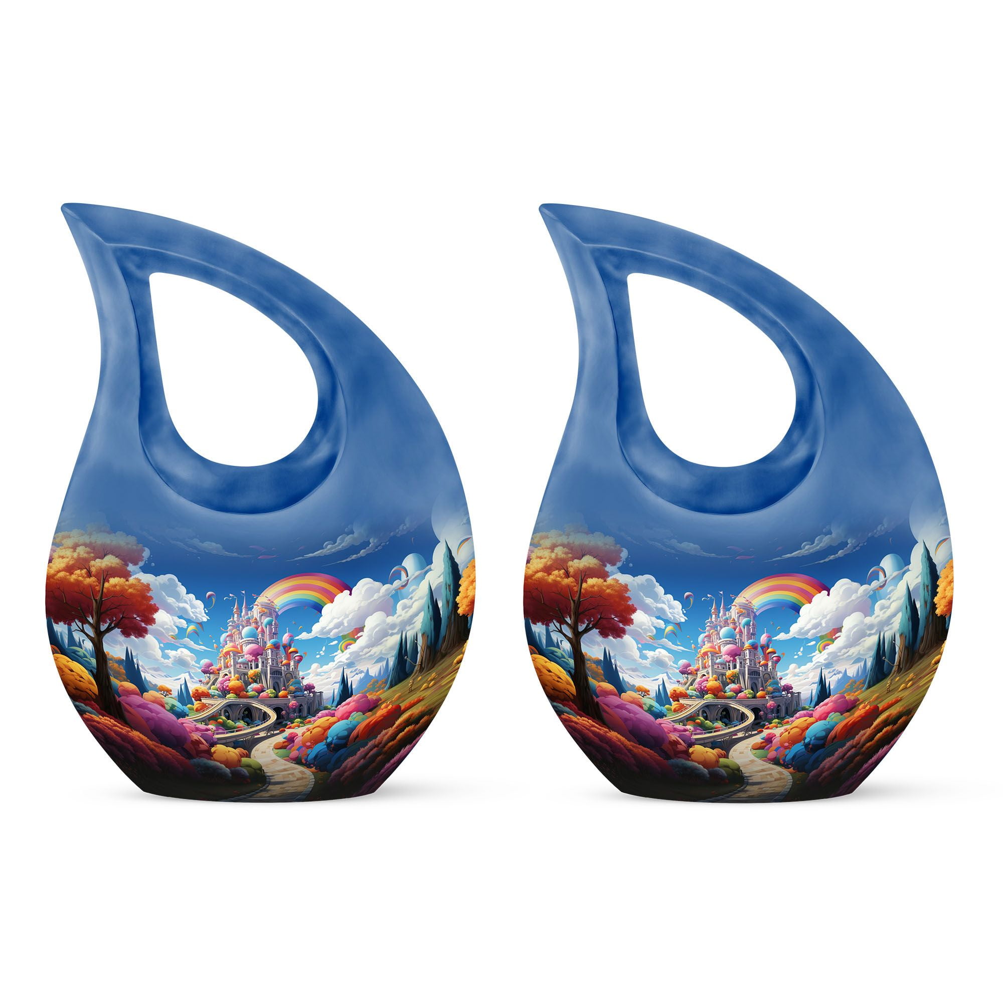 Rainbow Over The Colorful Urn - Keepsake For Human Ashes - Urns For ...