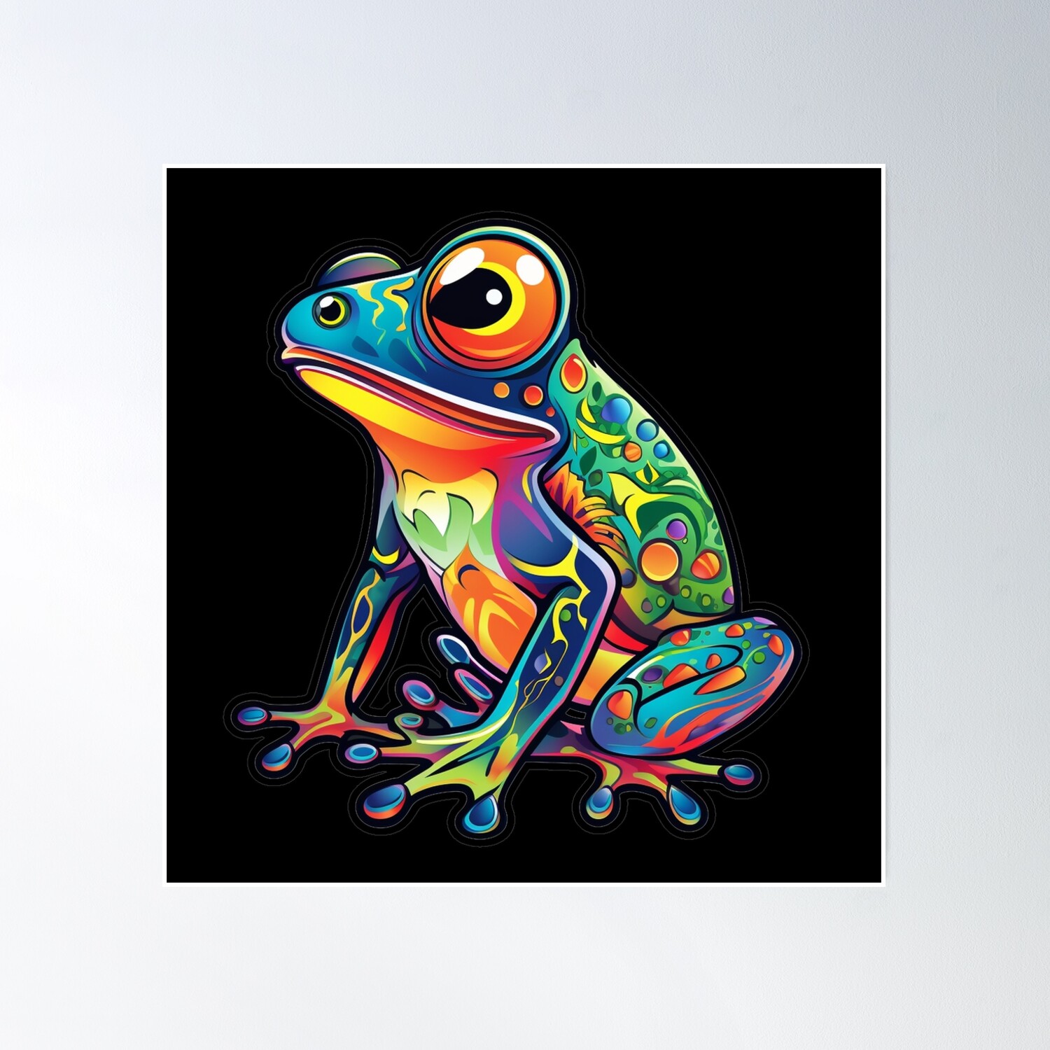 Rainbow Colors Daydreaming Frog Spaced Out In Reverie Trippy ...