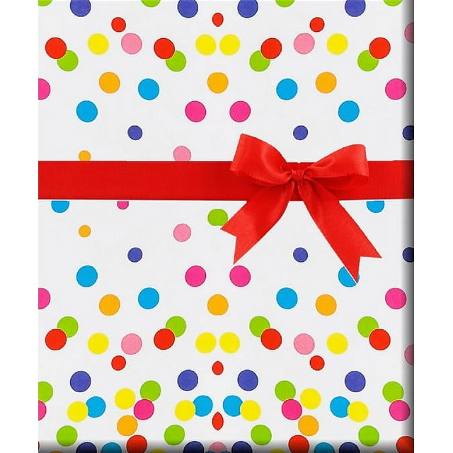 Rainbow Confetti Dots Specialty Gift Wrapping Paper -15Foot Roll ...