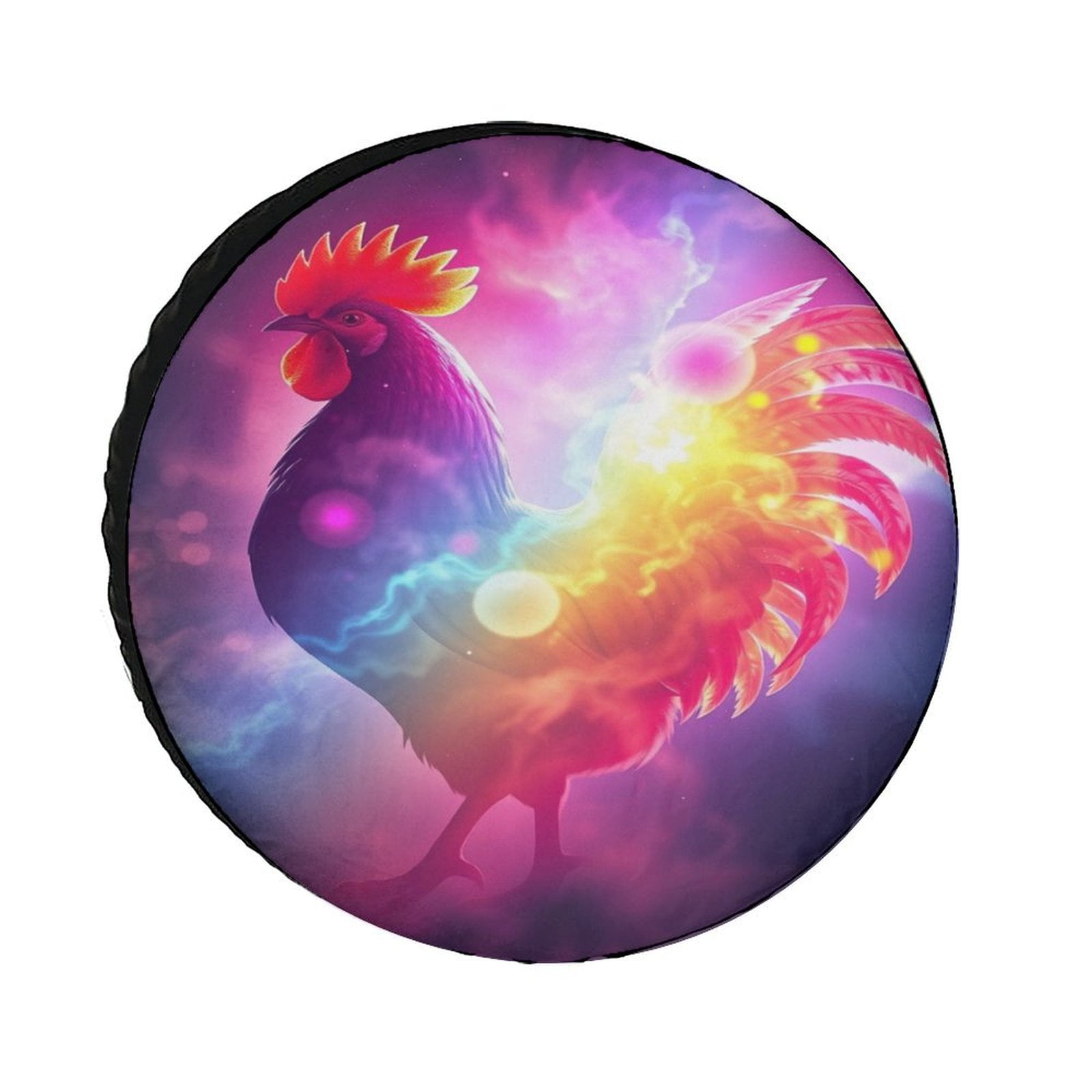 Rainbow Cosmic Rooster Spare Tire Cover Universal Wheel Tire Protectors ...