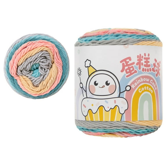Rainbow Cotton Crochet Yarn Gradients Cake Yarn Soft Yarn Knitting Yarn ...