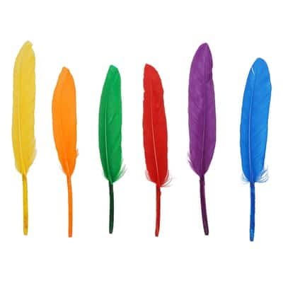 Rainbow Craft Goose Feathers by Creatology – Bright Turkey Feathers for ...