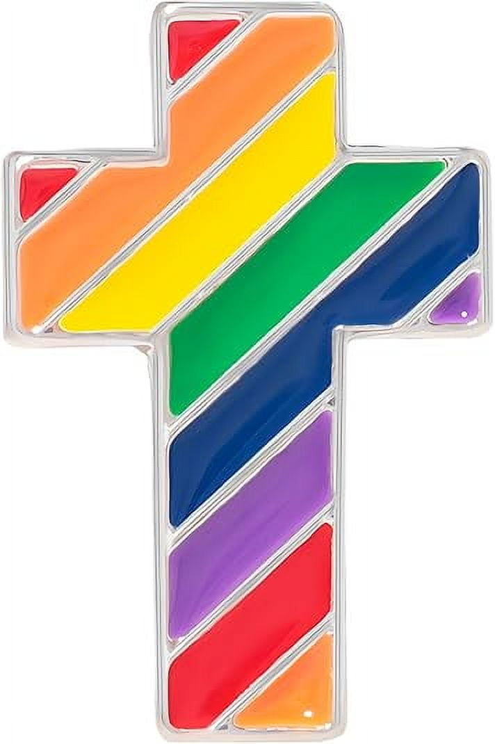Rainbow Cross Shaped Gay Pride Pins - 1 pin - Walmart.com