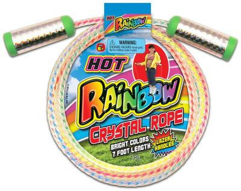 Rainbow Crystal Jump Rope Lazer Handles 7 Foot Long - Walmart.com