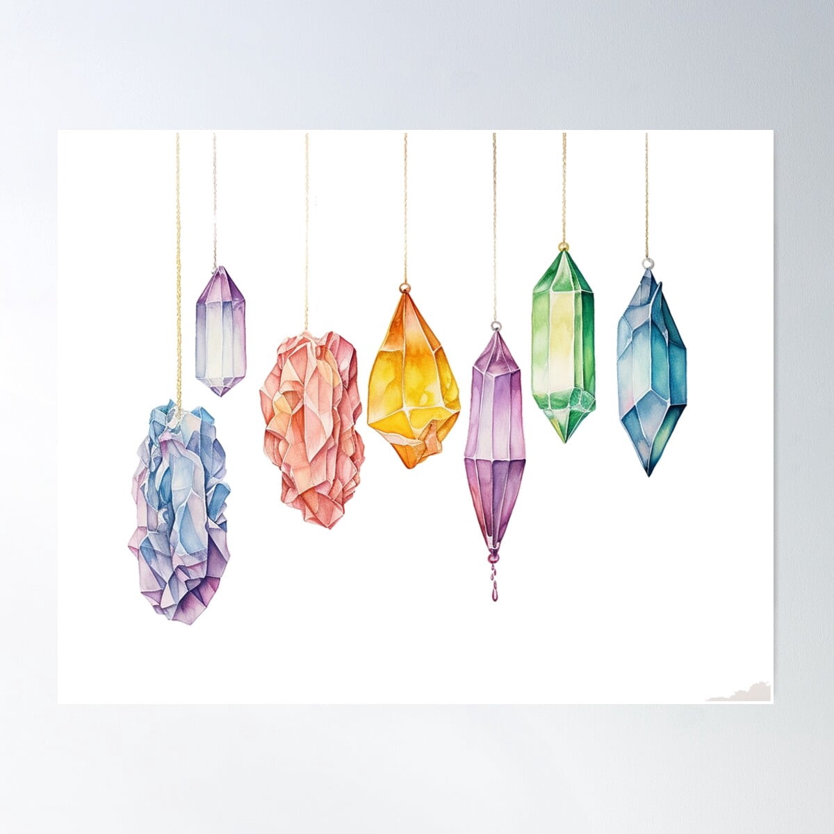Rainbow Crystals Poster Wall Art, Modern Wall Decor For Living Room ...
