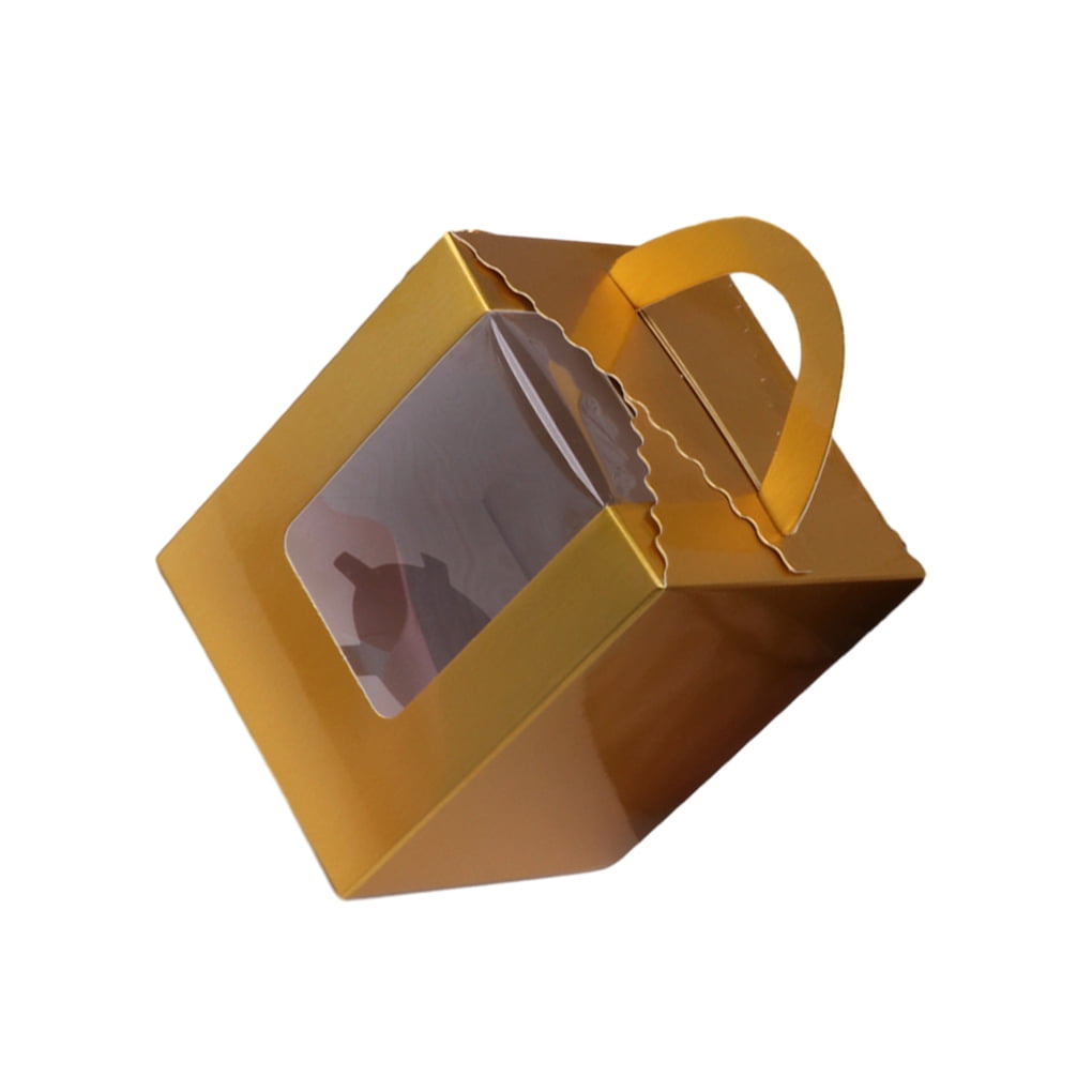 Rainbow Cupcake Boxes With Handle And Window Insert Portable Pastry ...