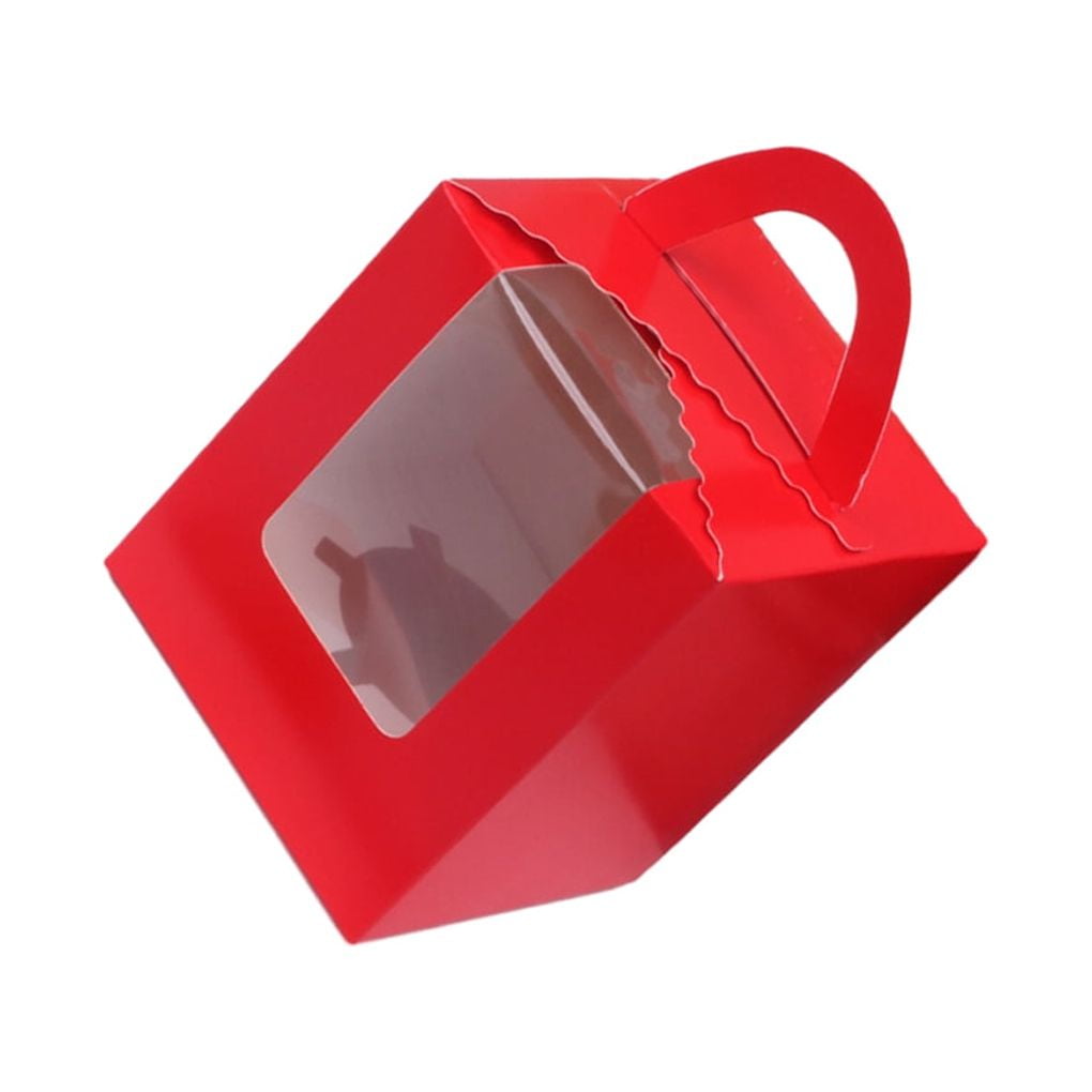 Rainbow Cupcake Boxes With Handle And Window Insert Portable Pastry ...