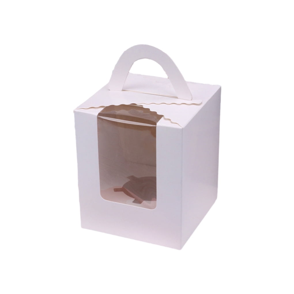 Rainbow Cupcake Boxes With Handle And Window Insert Portable Pastry ...
