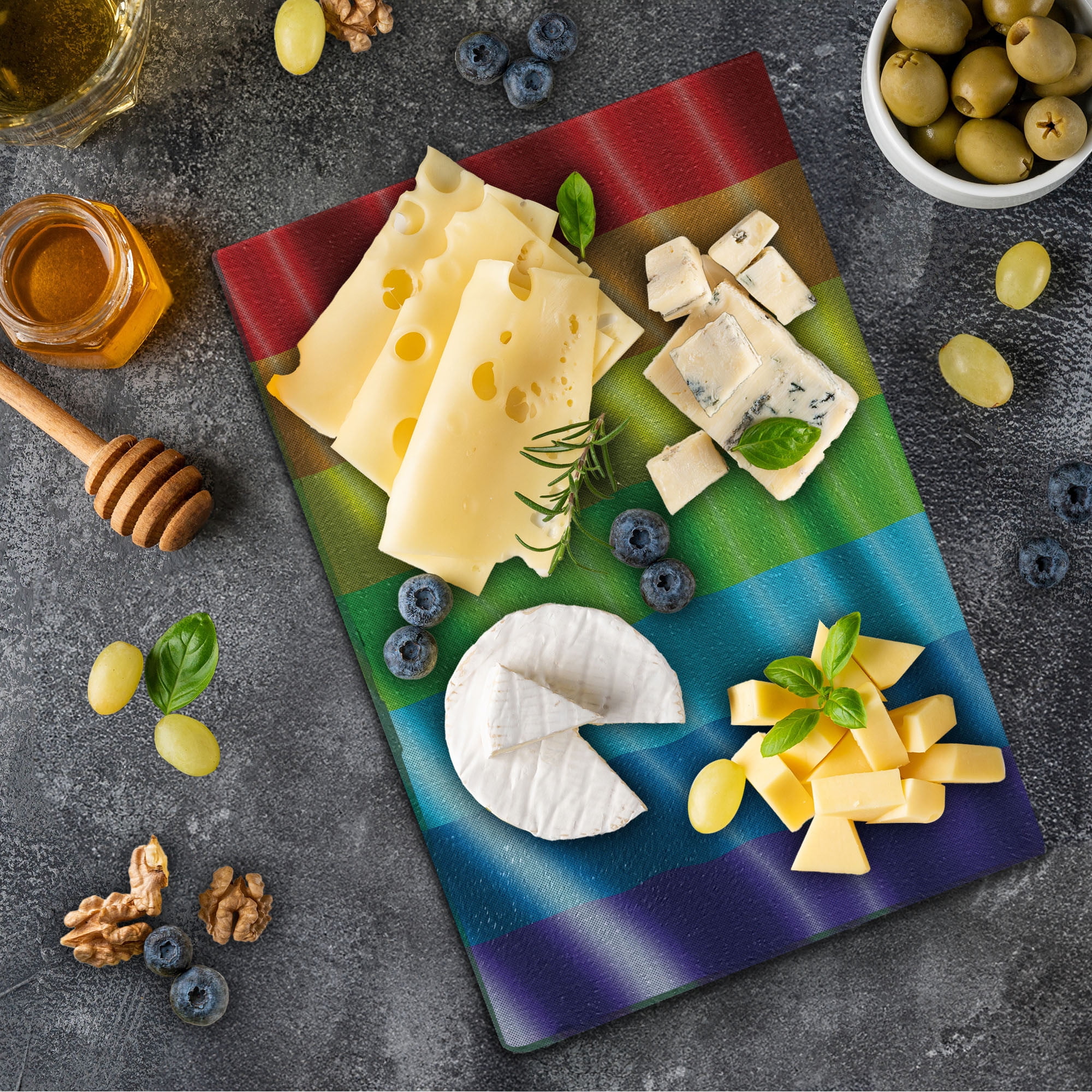 Rainbow Cutting Board, Pride Flag Inspired Design with Vivid Colors ...