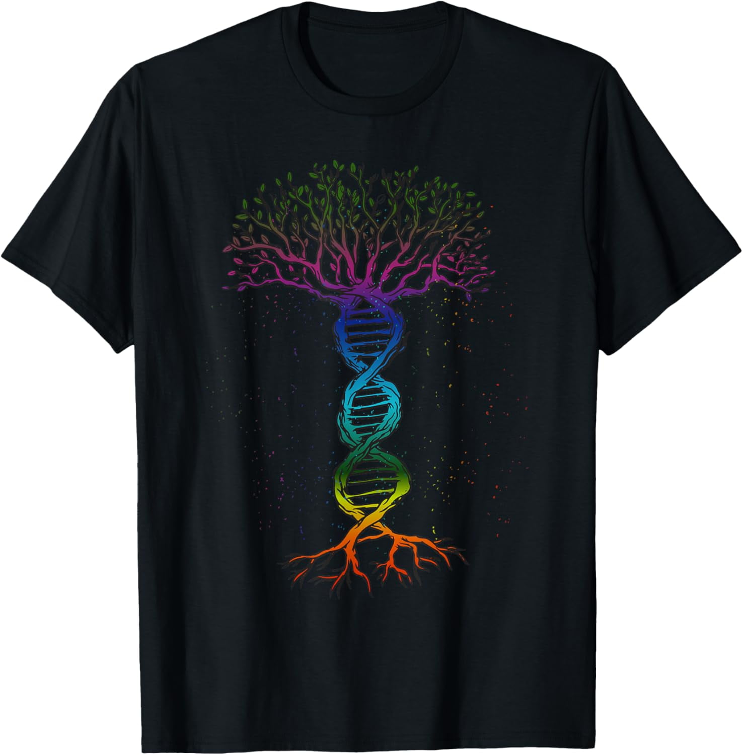 Rainbow DNA Tree Science Nerd Microbiology Biology Teacher T-Shirt ...
