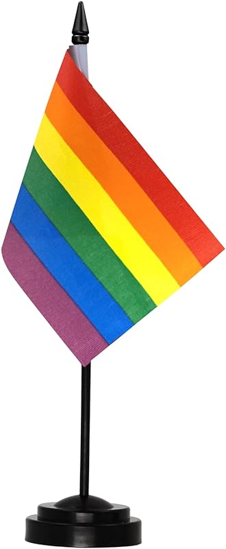 Rainbow Deluxe Desk Flag Set - 6 x 4 Inch Miniature LGBTQ Desktop Flag ...