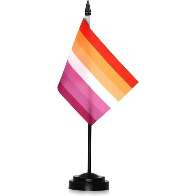 Rainbow Deluxe Desk Flag Set - 6 x 4 Inch Miniature LGBTQ Desktop Flag ...