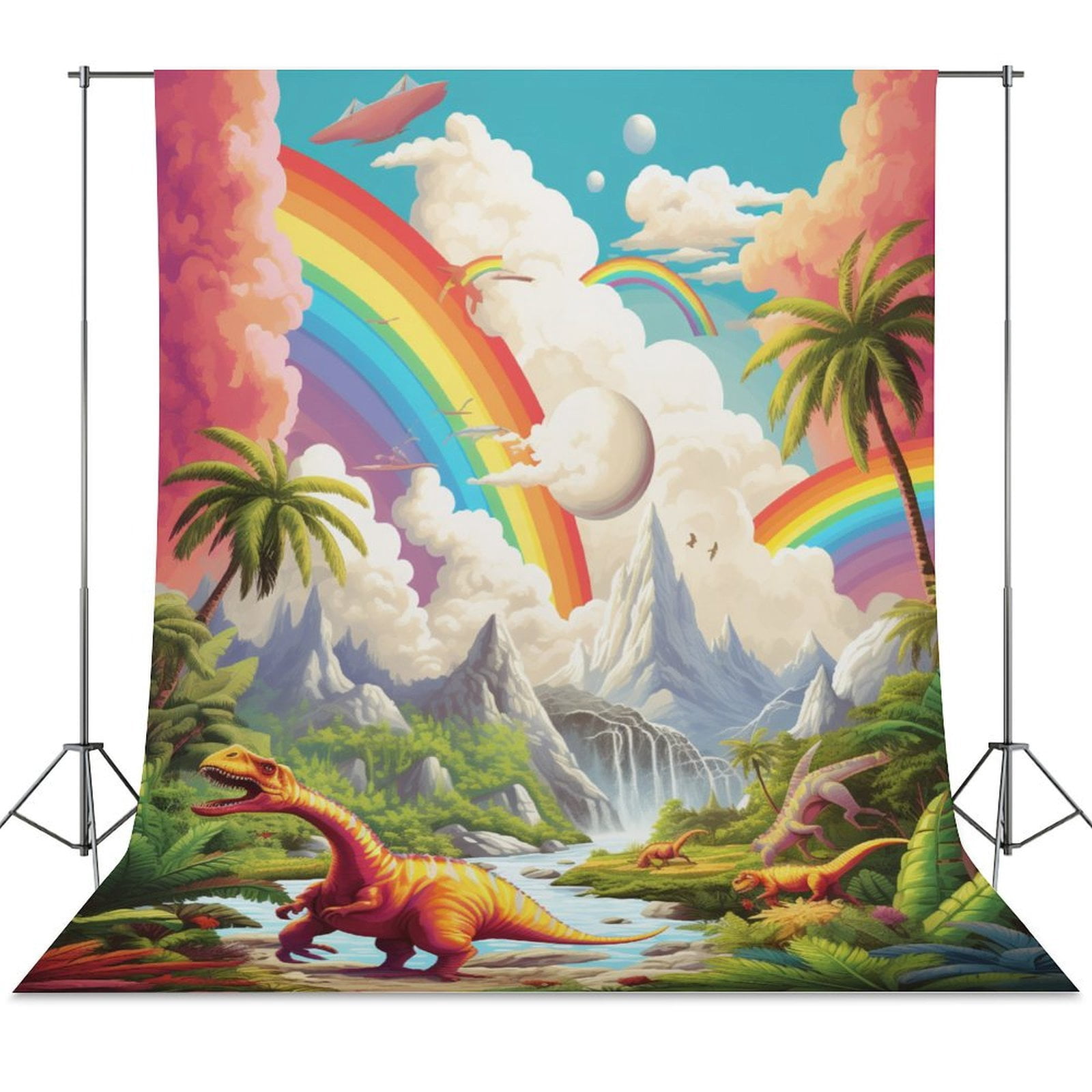 Rainbow Dinosaur Backdrop Baby Shower Newborn Portrait Girl Boy ...
