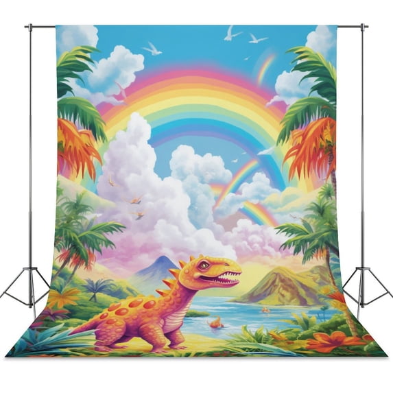 Rainbow Dinosaur Decorations BackdropPortrait Photography Background ...
