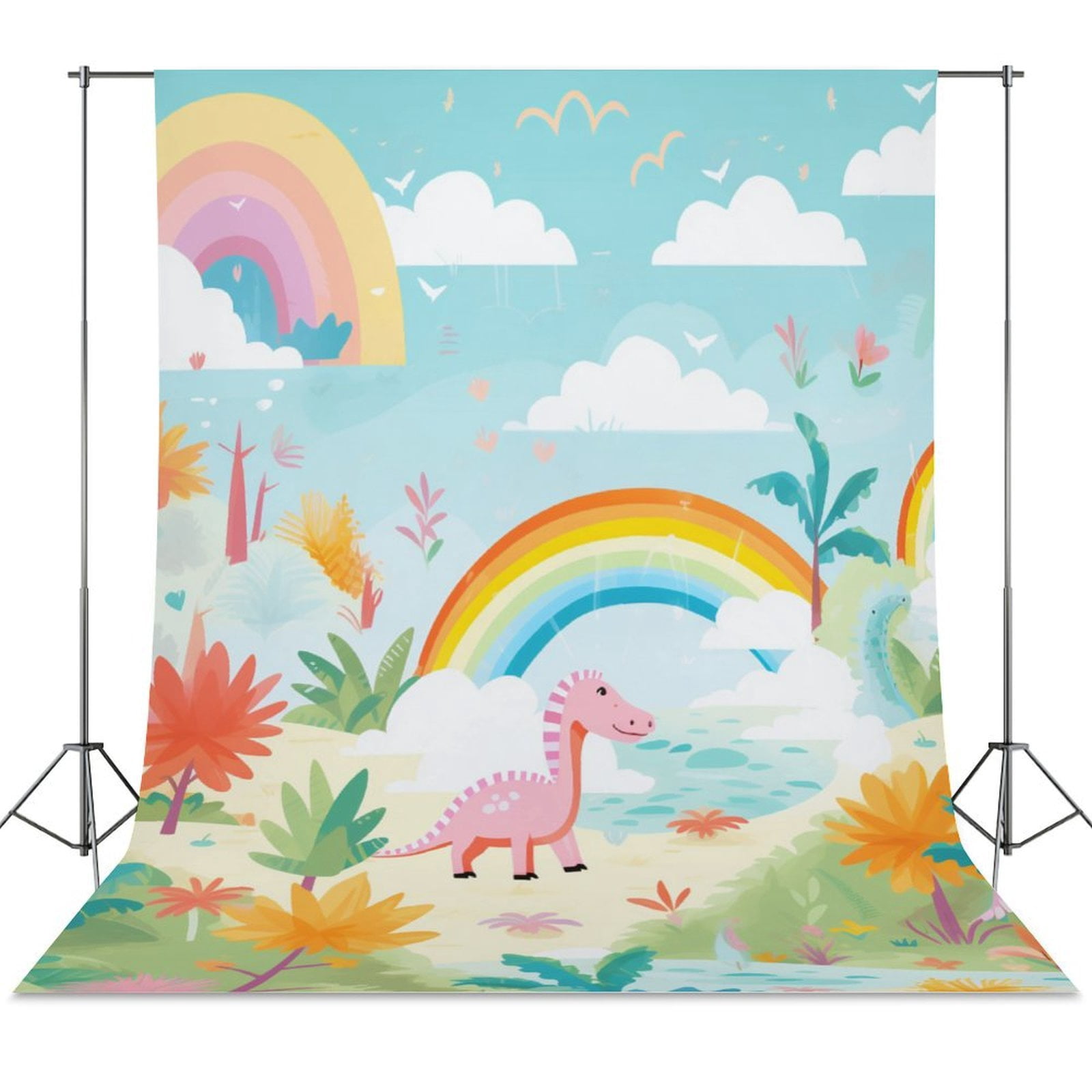 Rainbow Dinosaur Decorations BackdropPortrait Photography Background ...