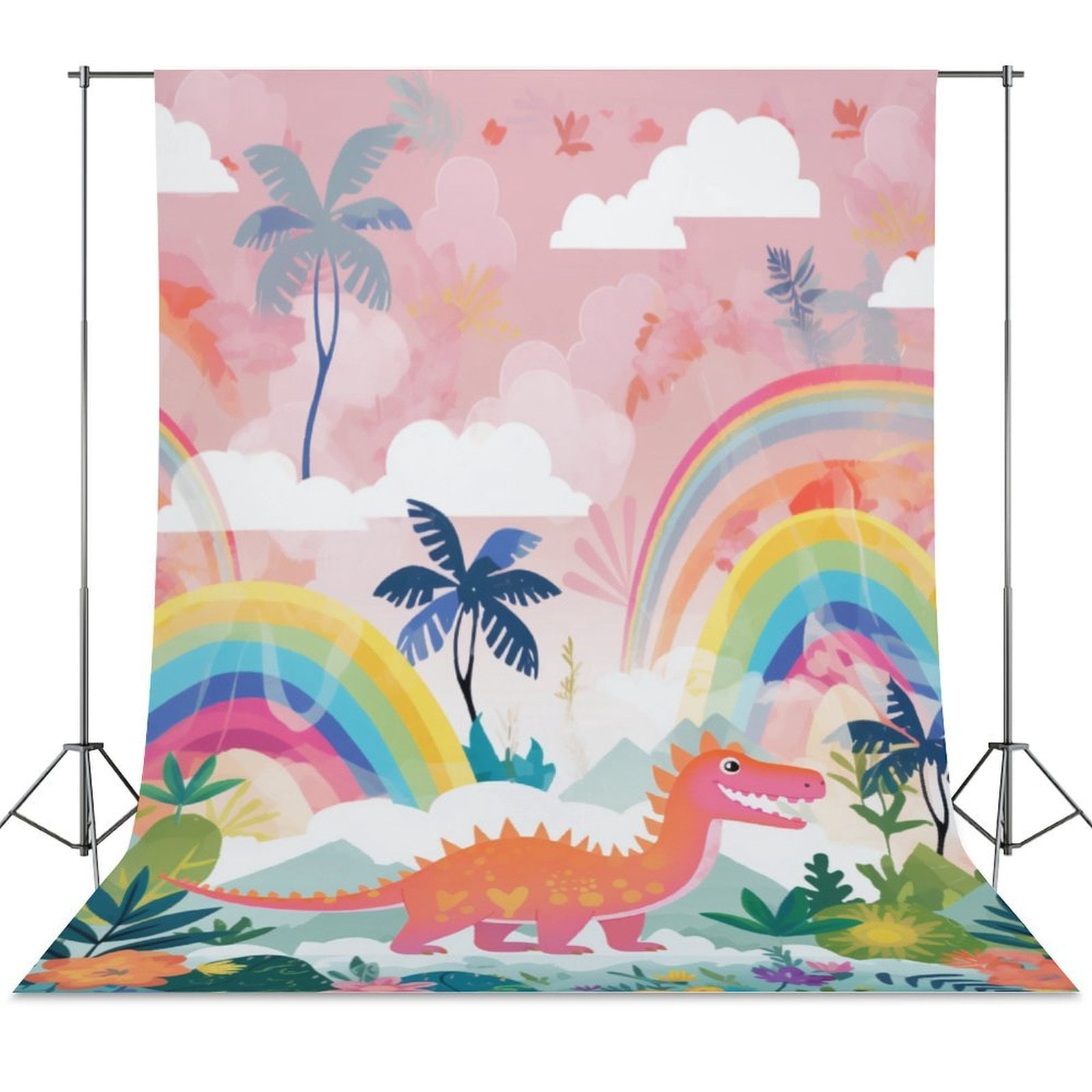 Rainbow Dinosaur Decorations BackdropPortrait Photography Background ...