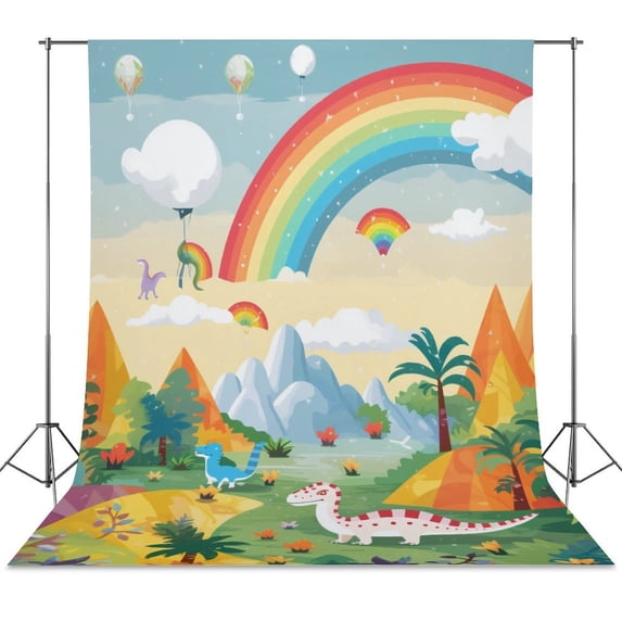 Rainbow Dinosaur Decorations BackdropPortrait Photography Background ...
