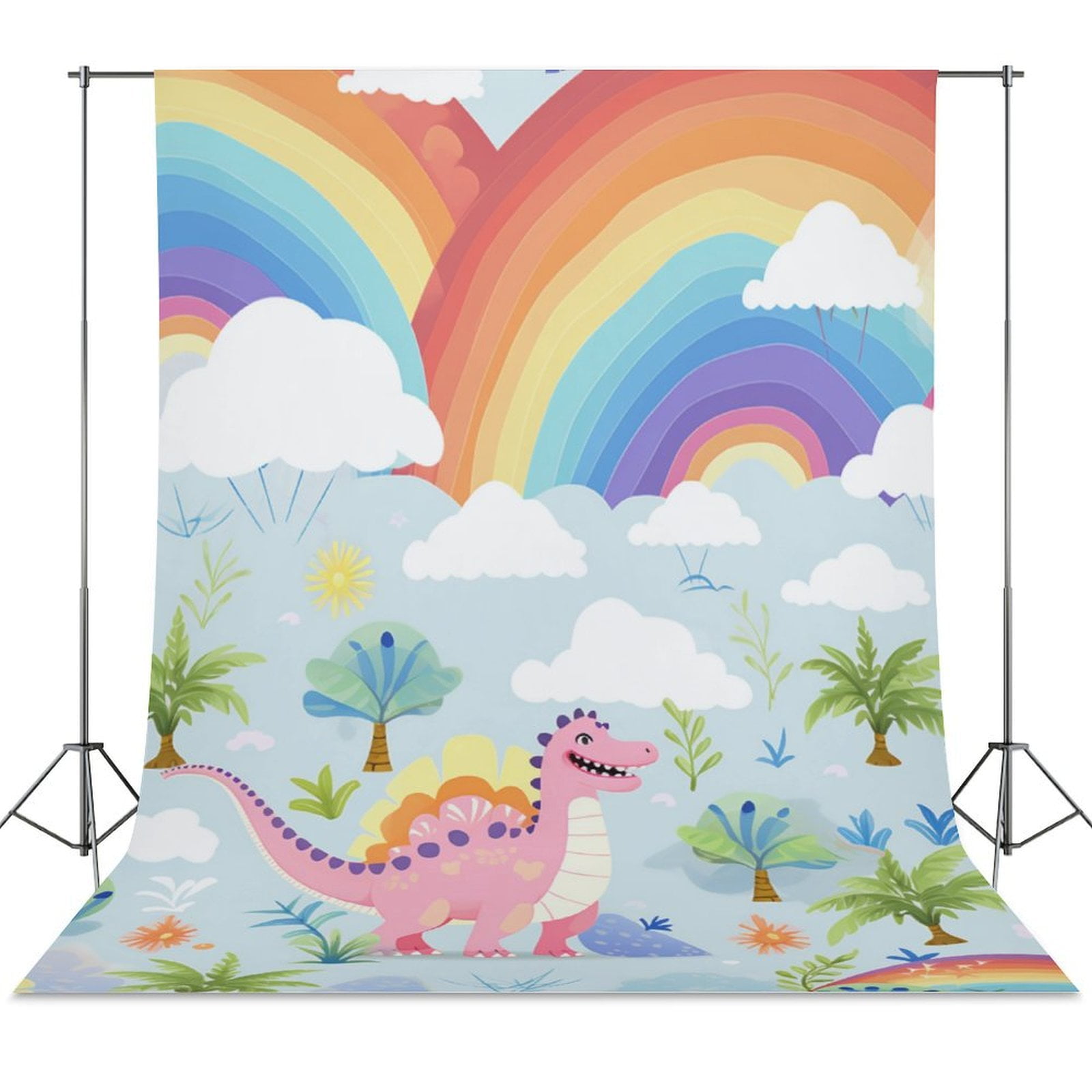 Rainbow Dinosaur Decorations BackdropPortrait Photography Background ...