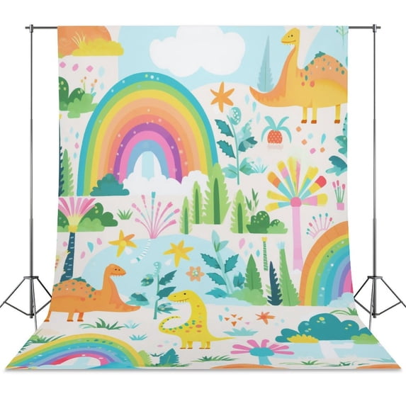 Rainbow Dinosaur Decorations BackdropPortrait Photography Background ...