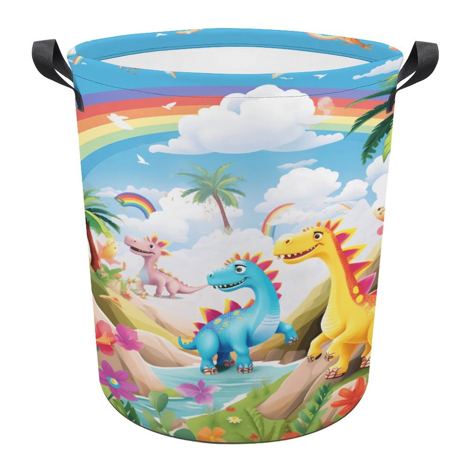 Rainbow Dinosaur Laundry Basket Collapsible Animated Clothes Hamper for ...