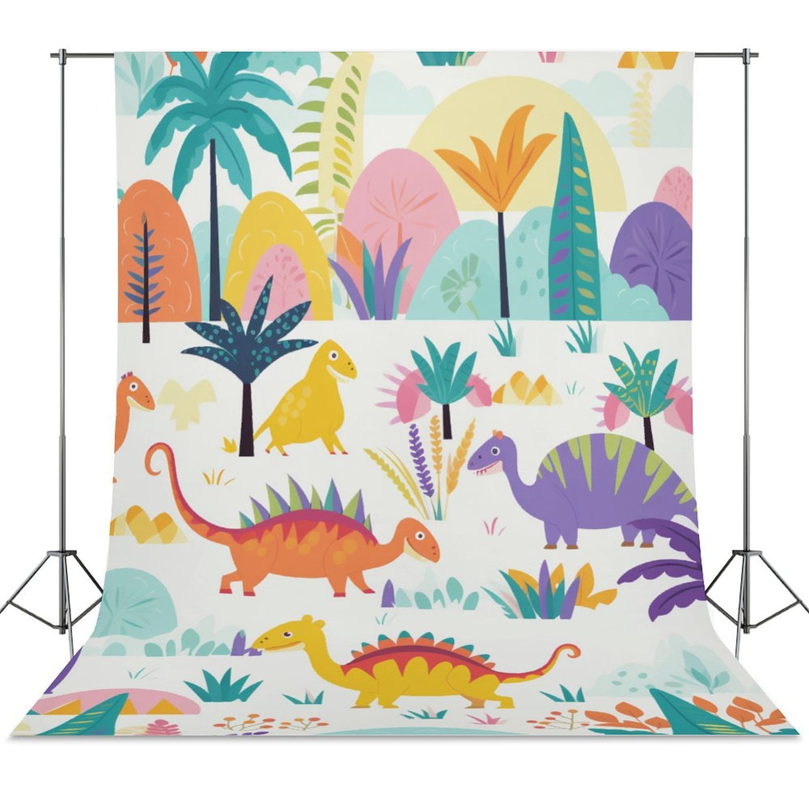 Rainbow Dinosaur Party Backdrop Birthday Decoration Backgrounds for ...