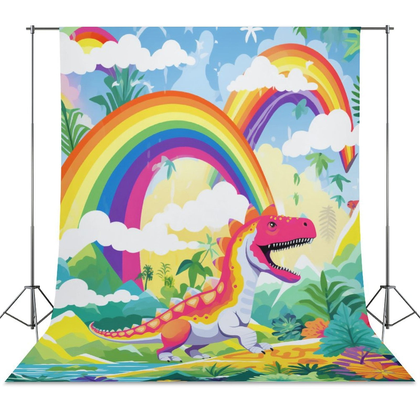 Rainbow Dinosaur Photography Backdrops Adult Photostudio Props Decors ...