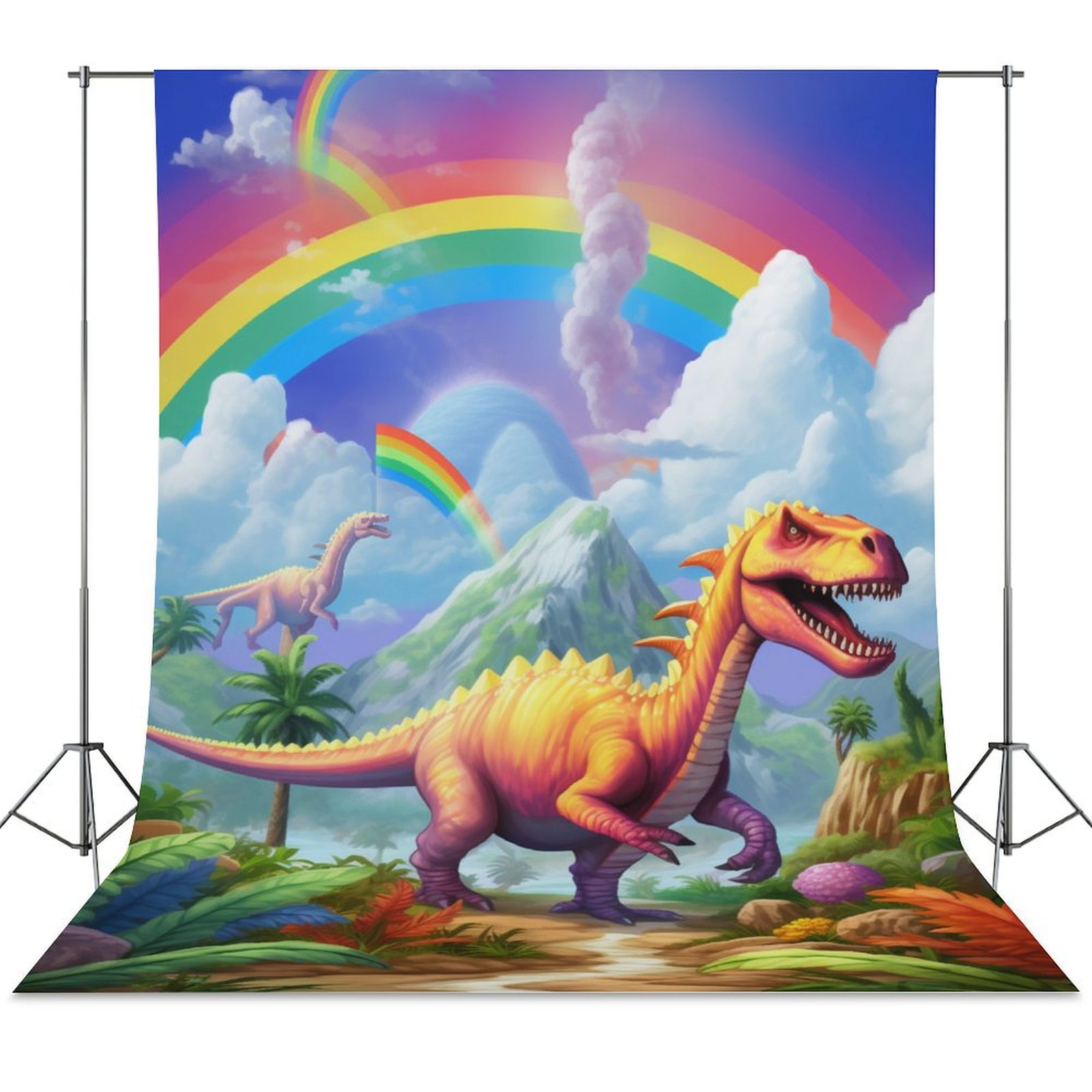 Rainbow Dinosaur Photography Backdrops Adult Photostudio Props Decors ...