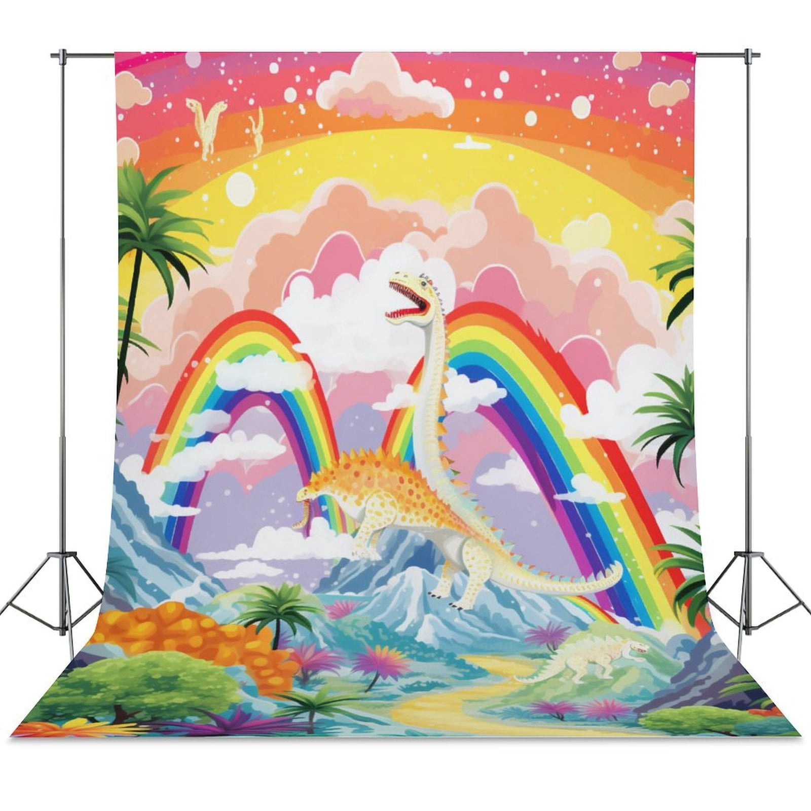 Rainbow Dinosaur Photography Backdrops Adult Photostudio Props Decors ...