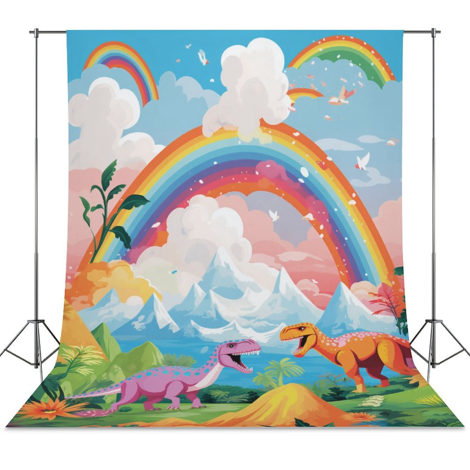 Rainbow Dinosaur Photography Backdrops Adult Photostudio Props Decors ...