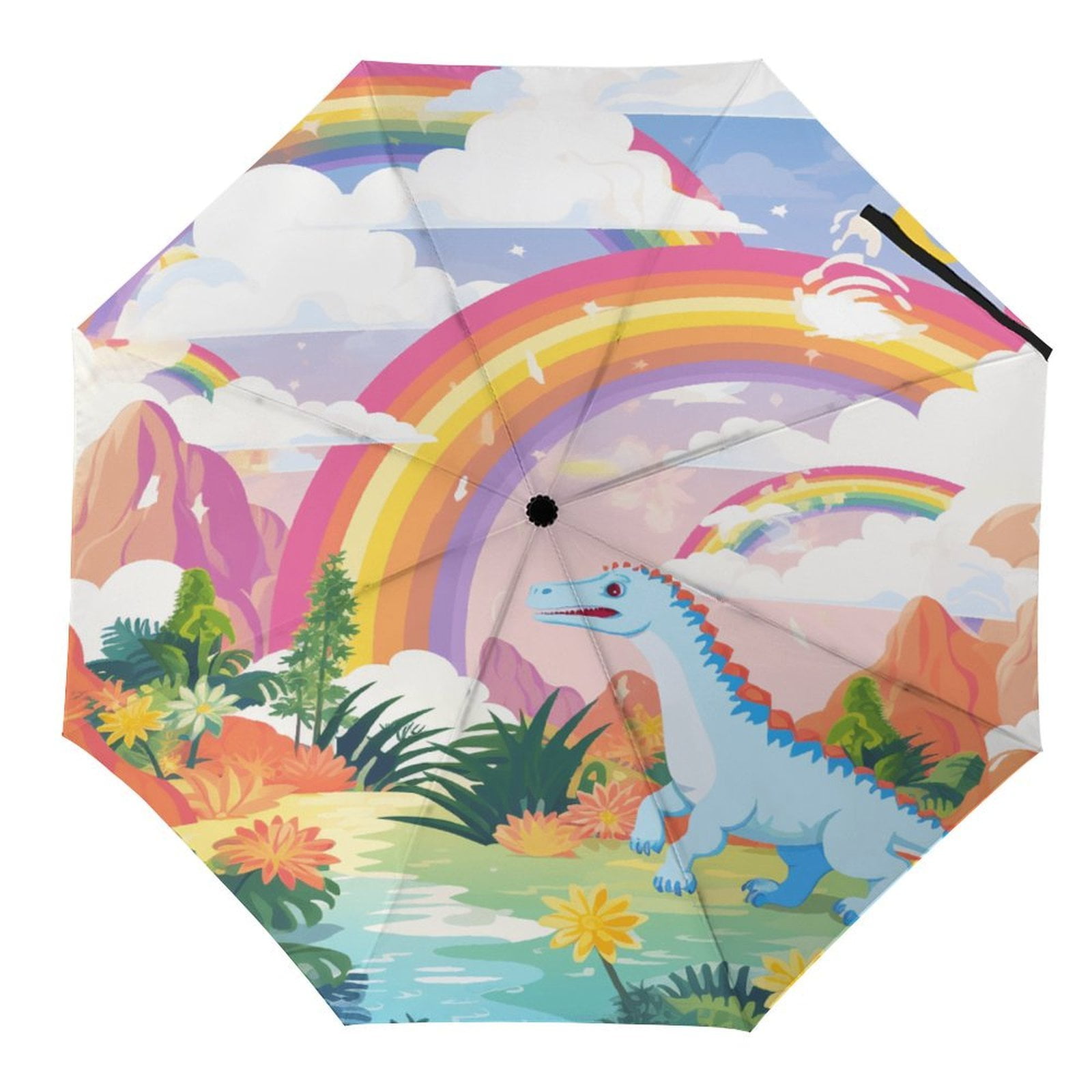 Rainbow Dinosaur Sunscreen Parasol Outdoor Convinient Folding Umbrella ...