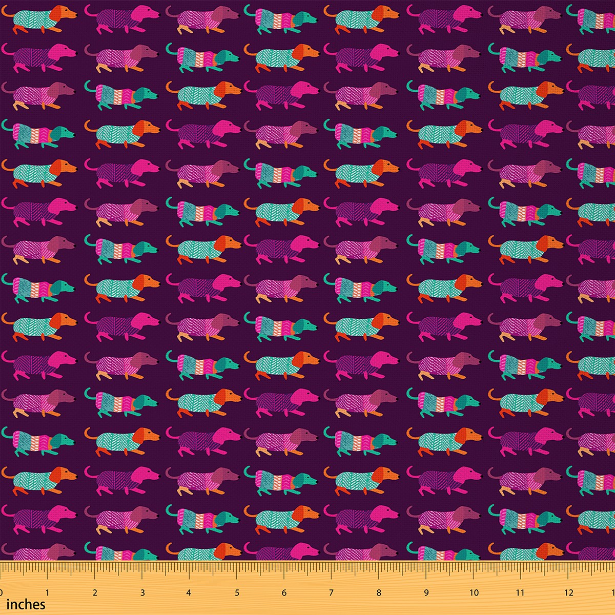 Rainbow Dog Indoor Outdoor Fabric,Cute Pug Pet Decorative Fabric ...