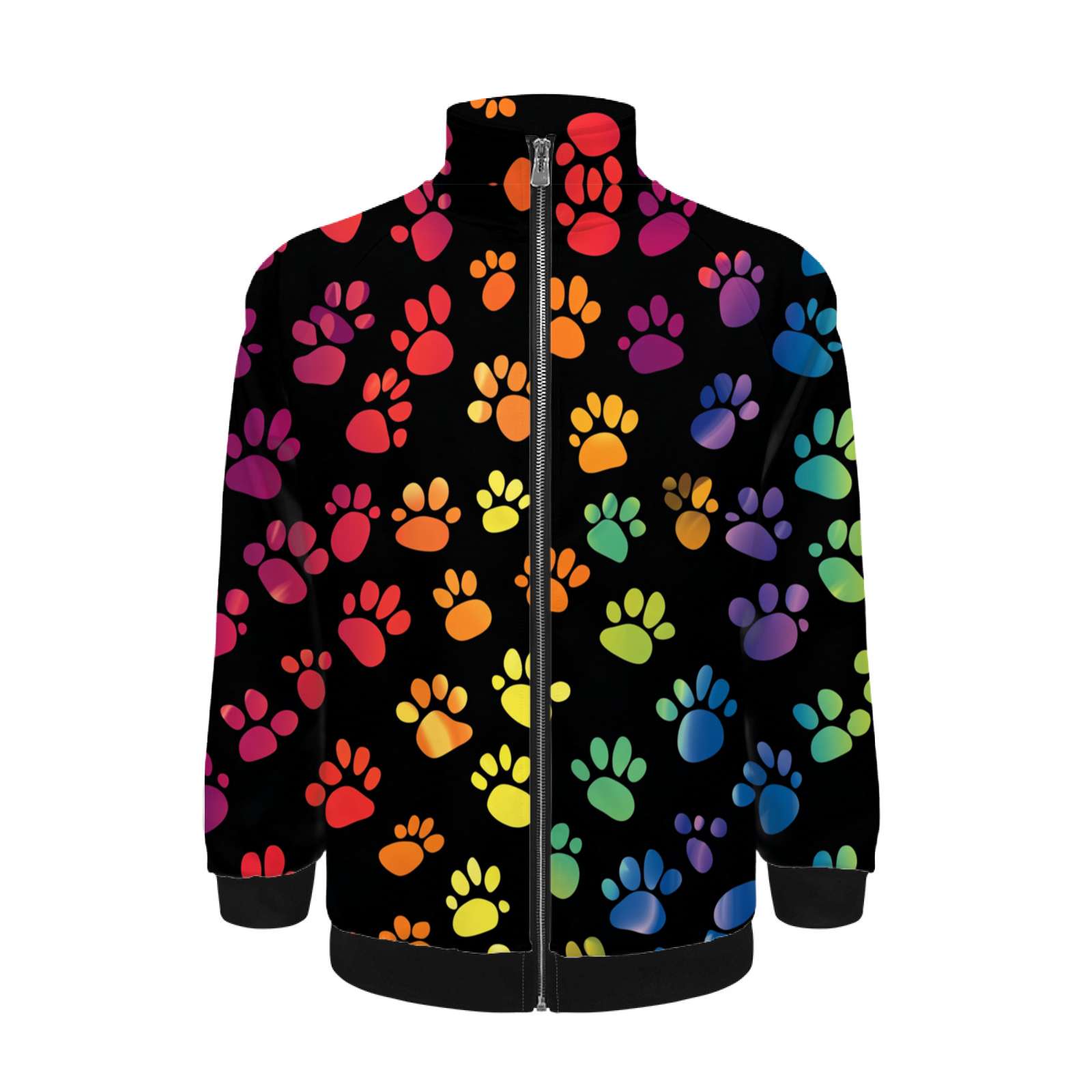 Rainbow Dog Paw Jacket Men's Street Cool Long Sleeves Coat Personality ...