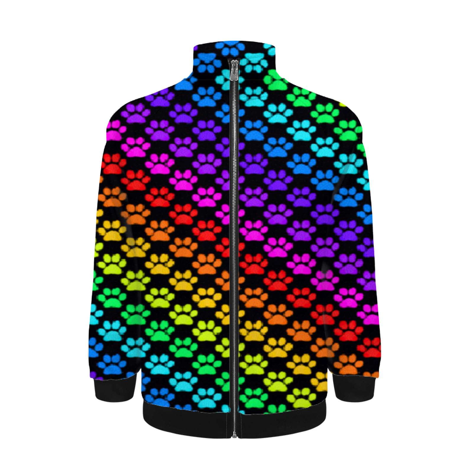 Rainbow Dog Paw Jacket Men's Street Cool Long Sleeves Coat Personality ...
