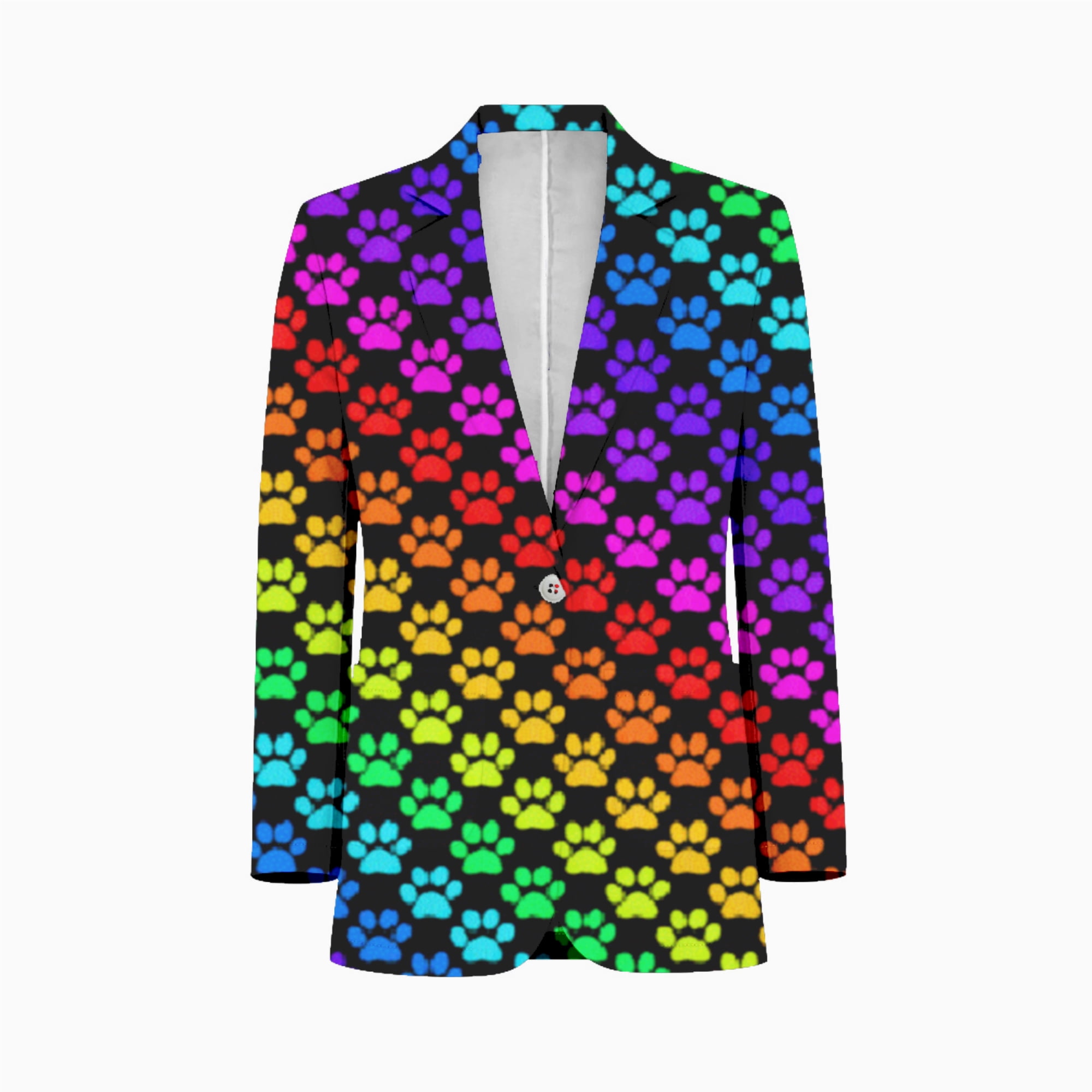 Rainbow Dog Paw Mens Suits Shawl Collar Slim Fit Suit Mens Groom Jacket ...