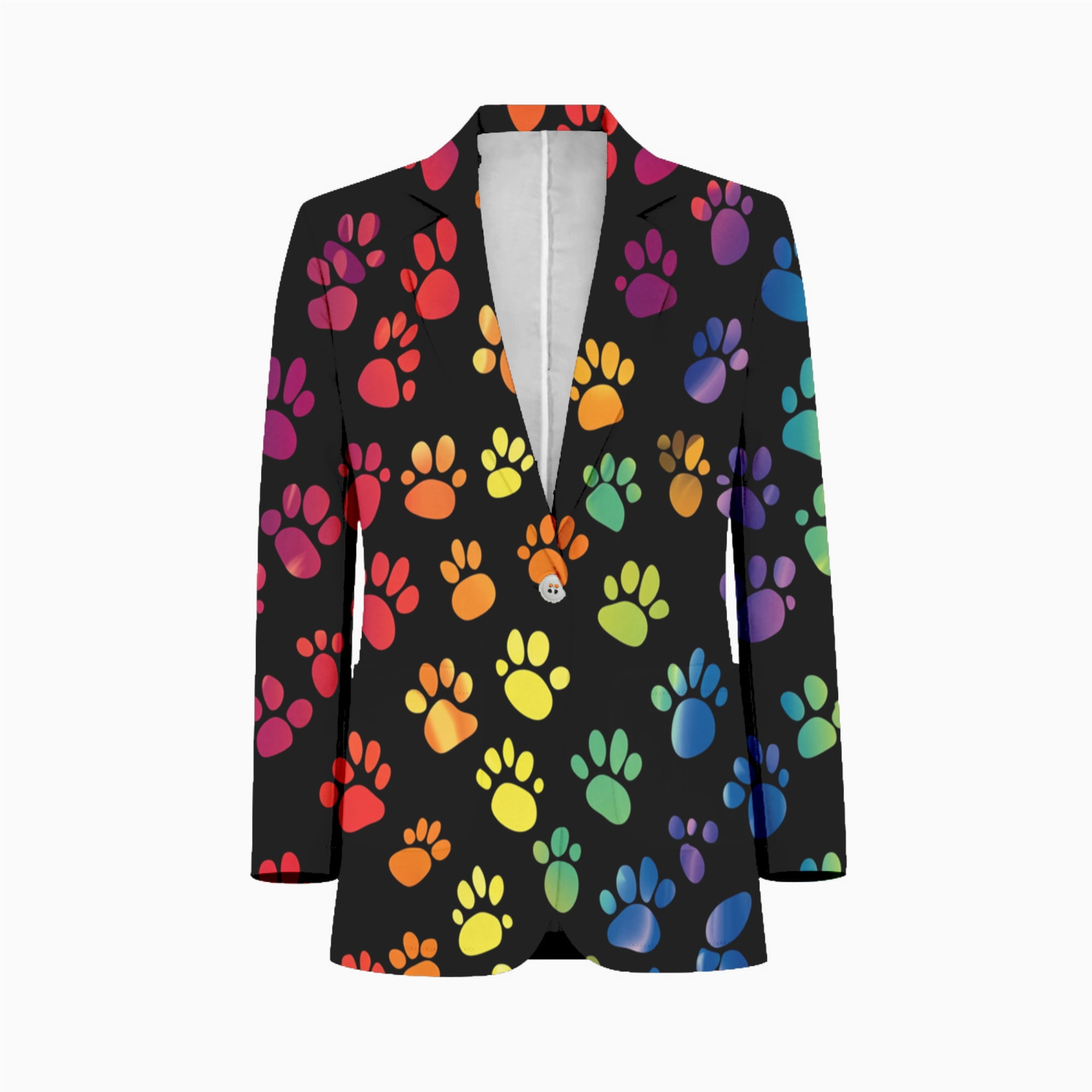 Rainbow Dog Paw Mens Suits Shawl Collar Slim Fit Suit Mens Groom Jacket ...