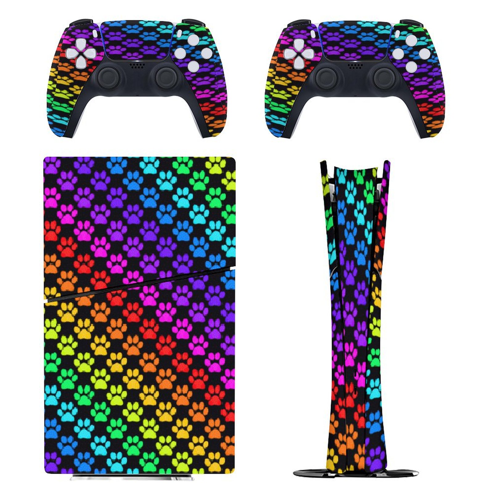Rainbow Dog Paw PS5/PS5 Pro/PS5 Slim Digital Disc Skin Sticker For ...