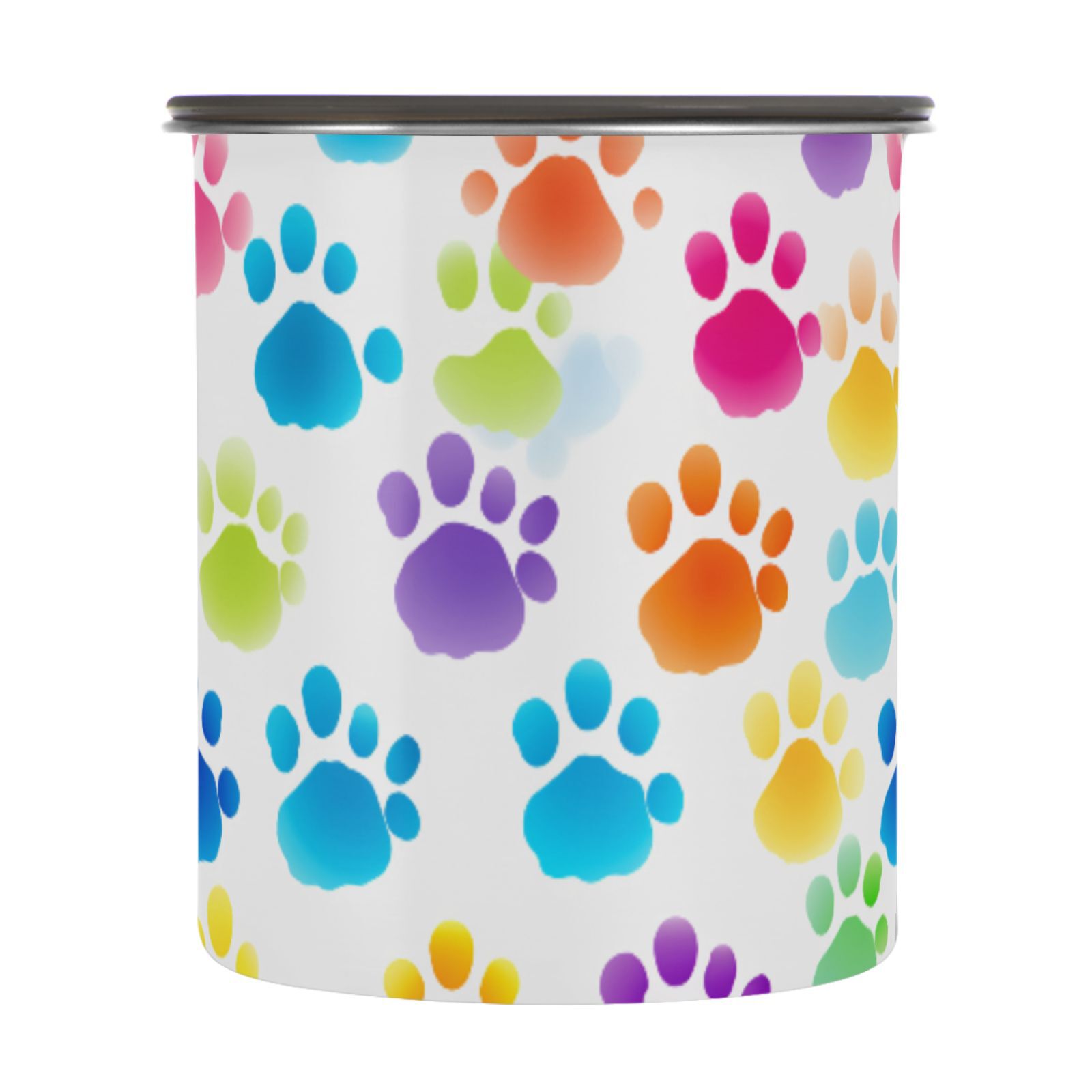 Rainbow Dog Paw Prints Airtight Coffee Bean Canister 30oz Food Storage ...