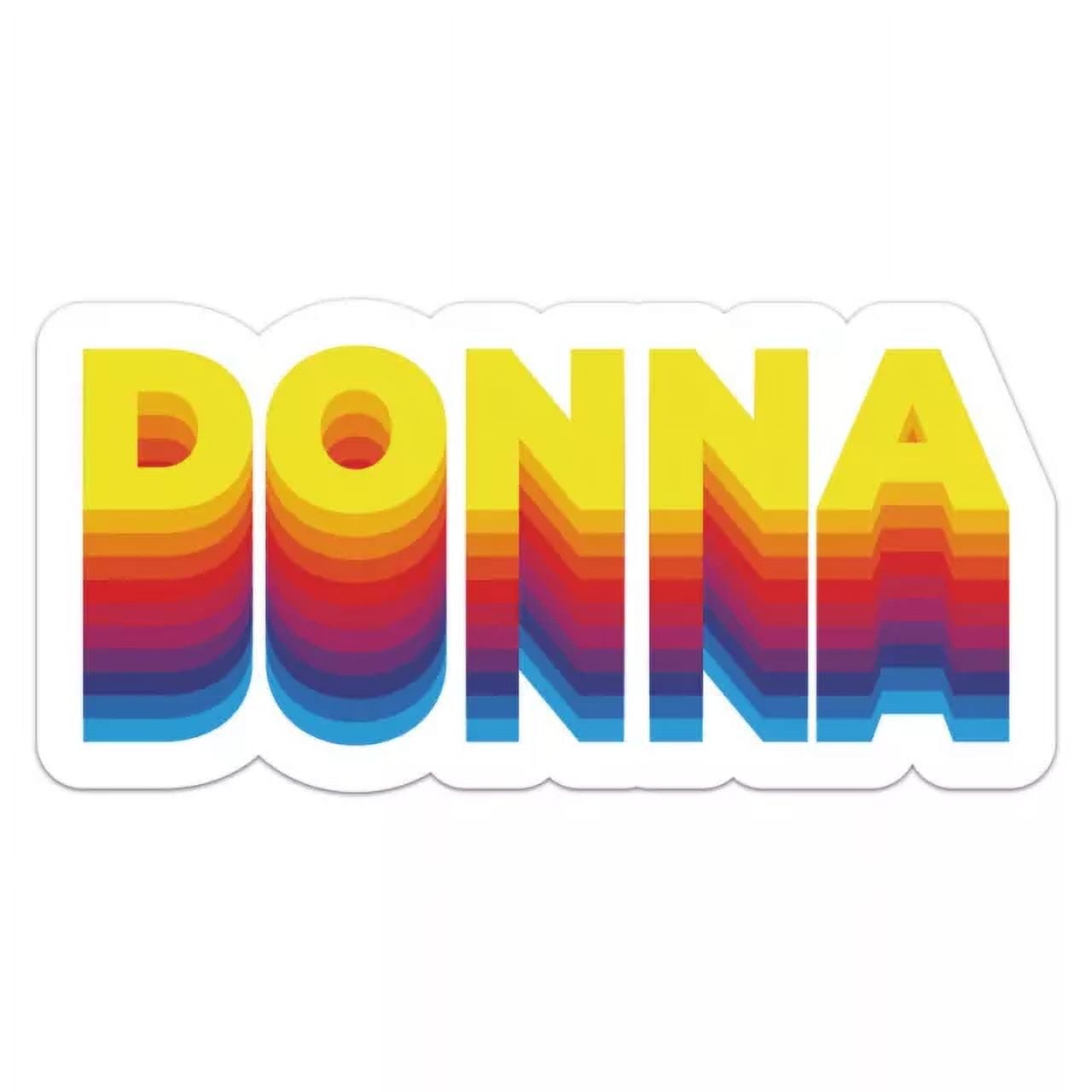 Rainbow Donna Name Sticker Phone Decal Water Bottle Stickers Car Decals ...