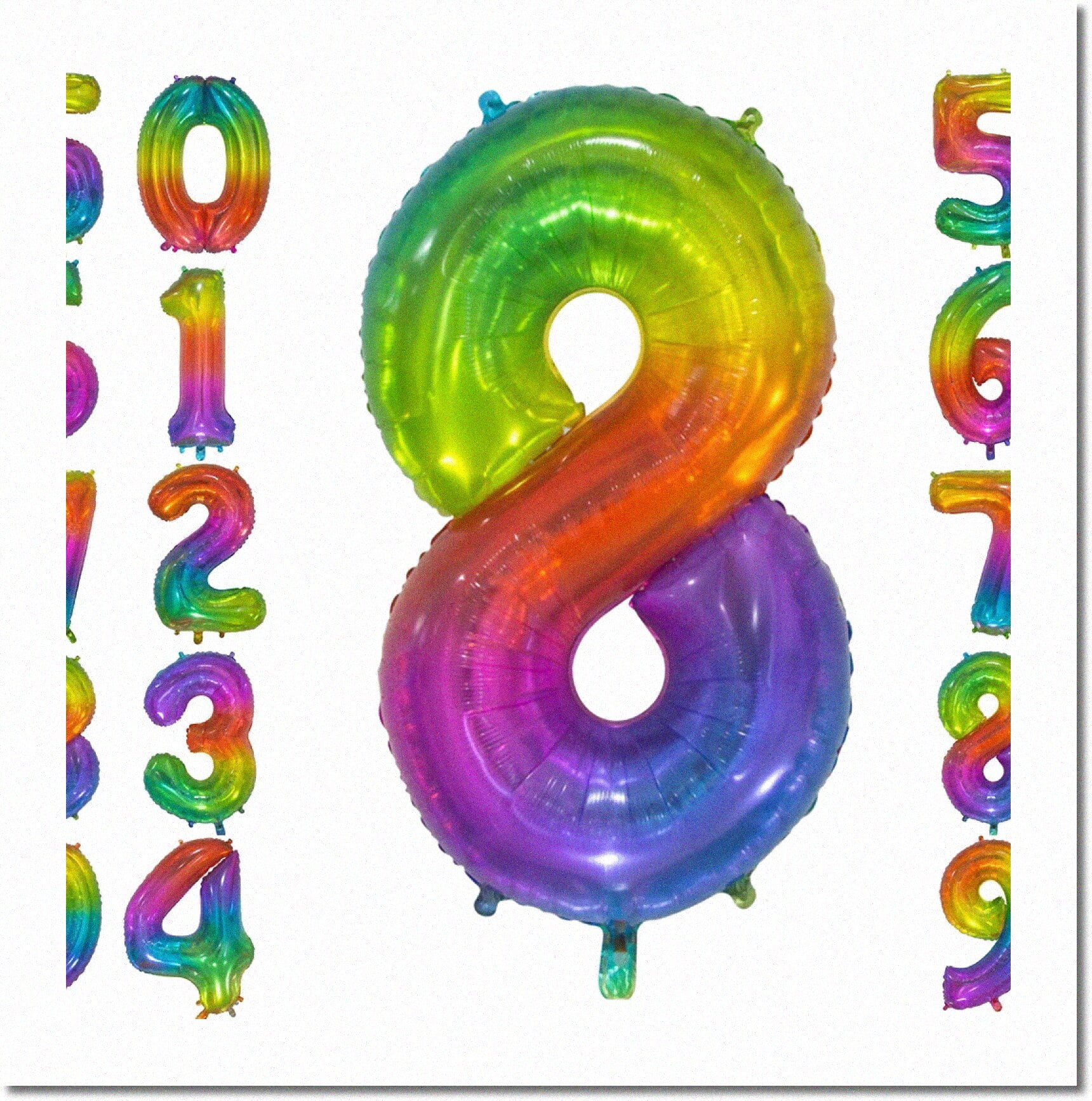 Rainbow Dreams 8th Birthday Balloon - 40 Inch, Silver Back, Girl Party ...