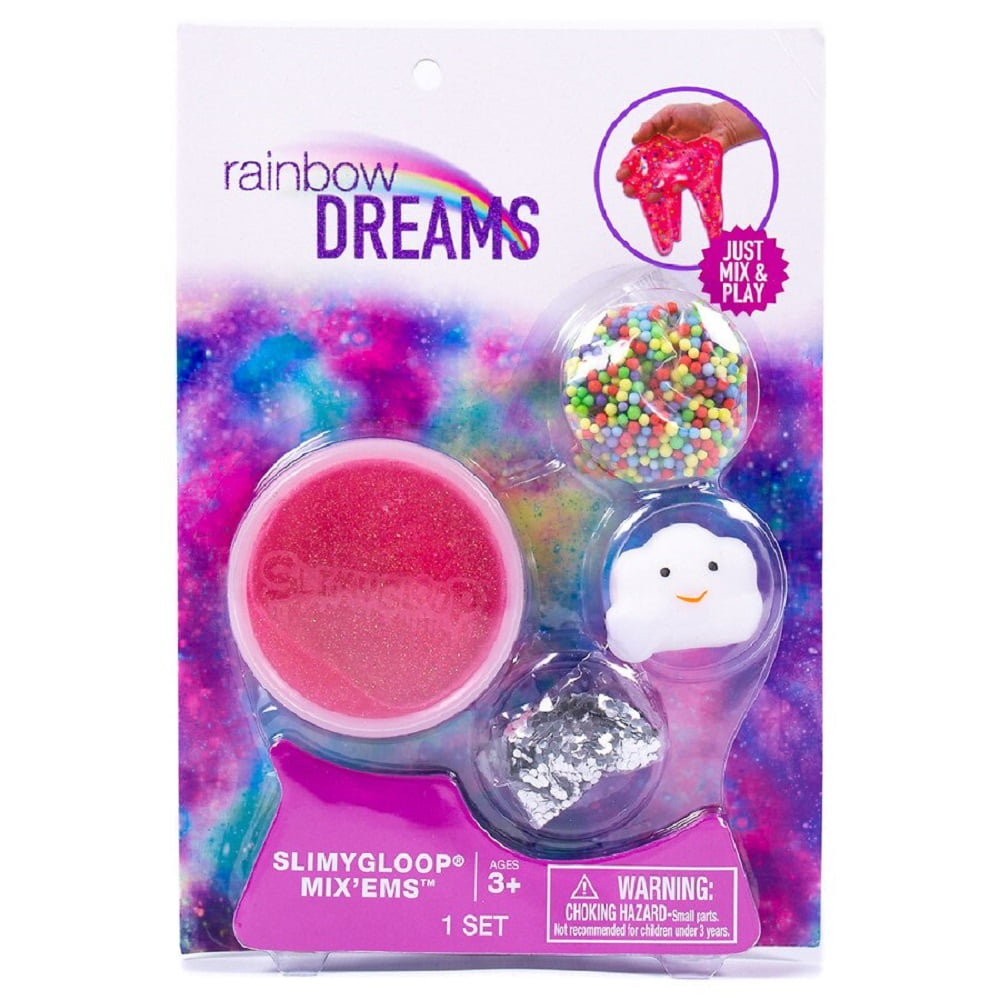 Rainbow Dreams Slimy Gloop Mix’ems Glitter Slime, Just Mix and Play ...