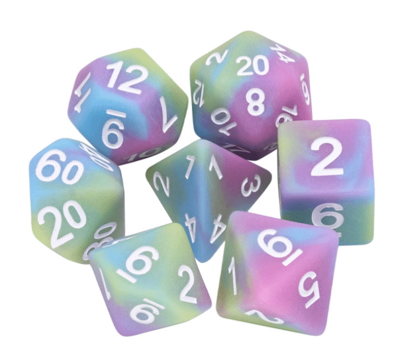 Rainbow Drip | DnD RPG 7 Dice Set | Polyhedral 5E DND Dungeons Dragons ...