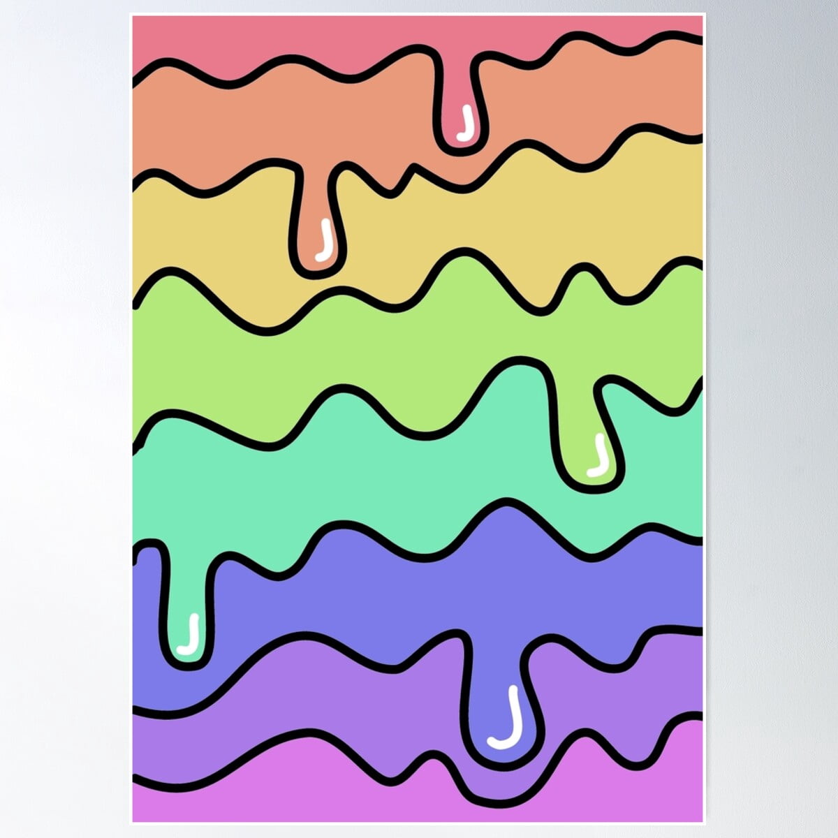 Rainbow Drip Poster Wall Art, Modern Wall Decor For Living Room Bedroom ...