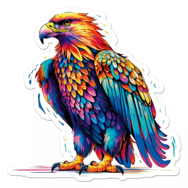 Rainbow Eagle Hawk Sticker Indoor Outdoor Phone Decal Water Bottle Stickers Car Decals, Laptop ...