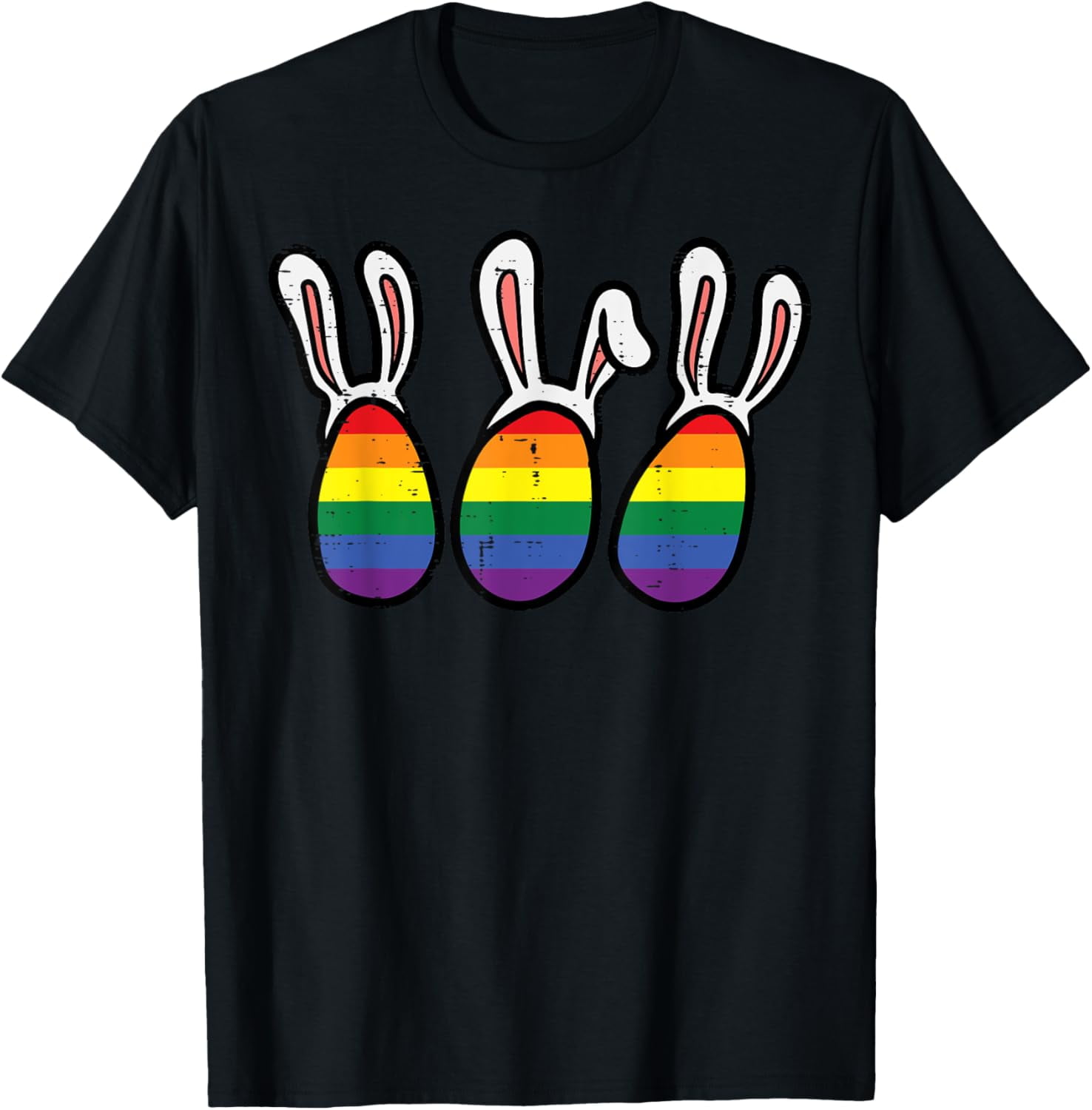 Rainbow Eggs Bunny Ears Cute Easter Gay Pride Flag LGBTQ T-Shirt men ...
