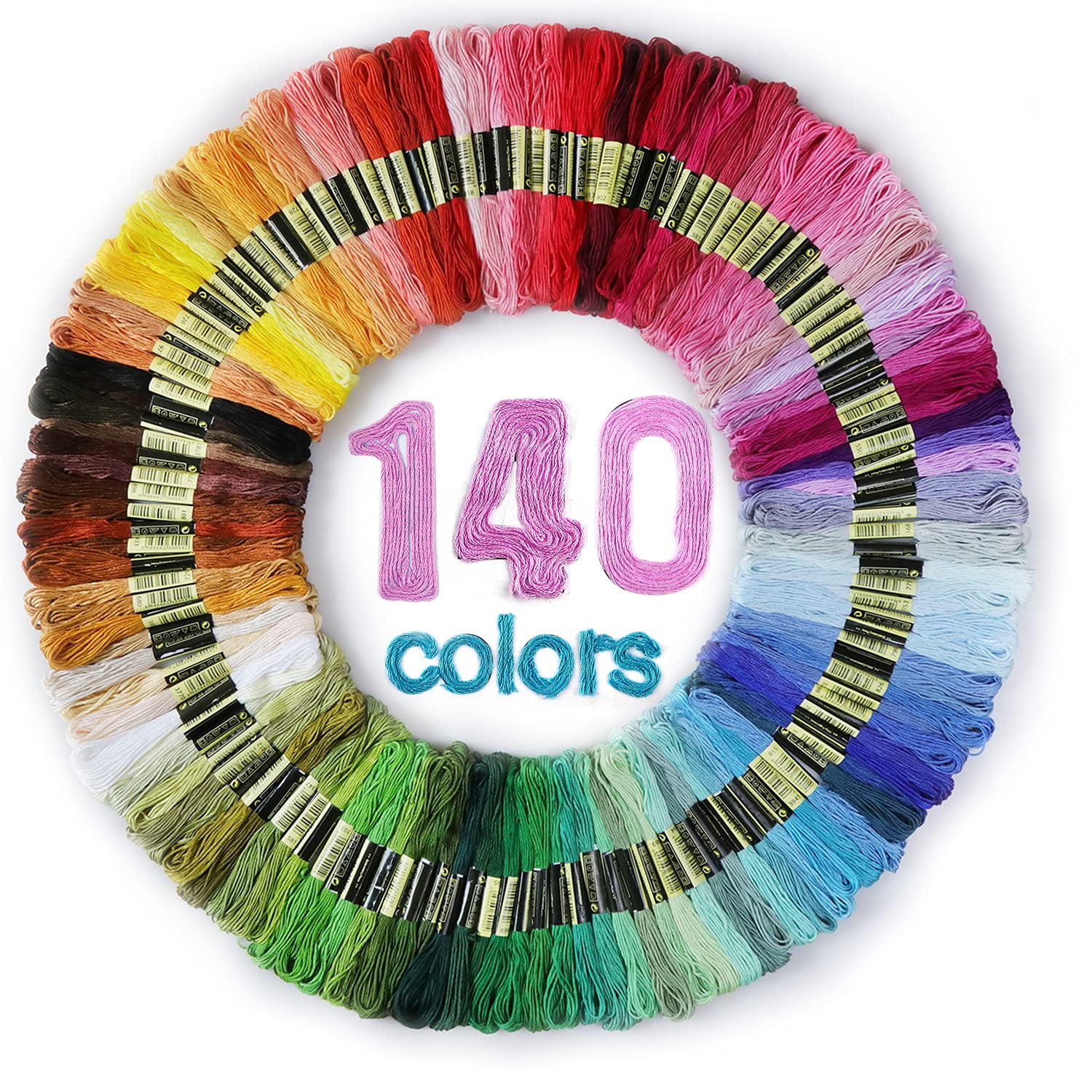 Rainbow Embroidery Thread Floss 140 Colors, Friendship Bracelet String ...