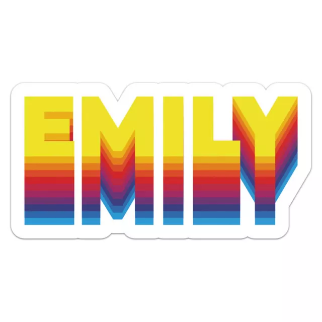 Rainbow Emily Name Sticker Phone Decal Water Bottle Stickers Car Decals ...
