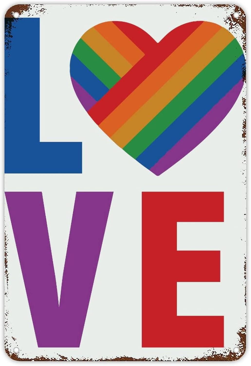 Rainbow Equalityity Lesbian Gay LGBTQ Metal Sign Love Rainbow ...
